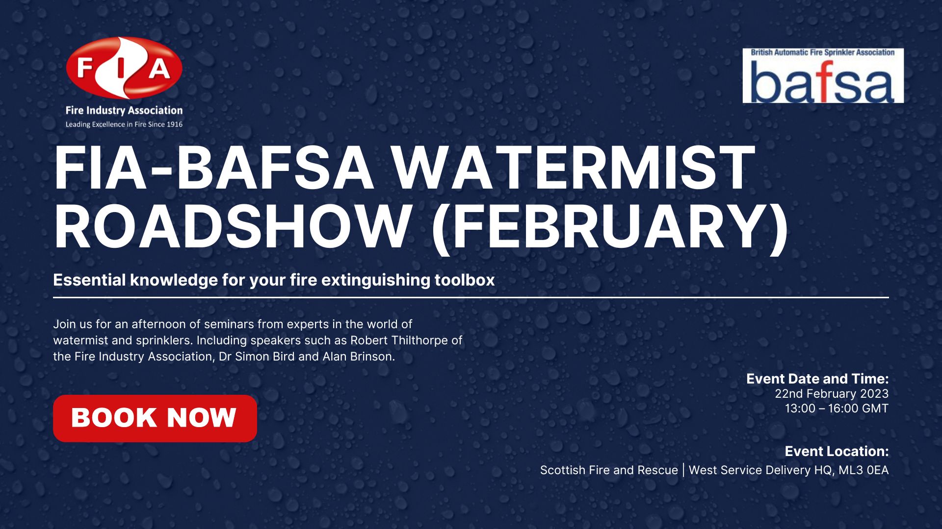 The FIA and BAFSA bring you the second of their 2023 Watermist Roadshows